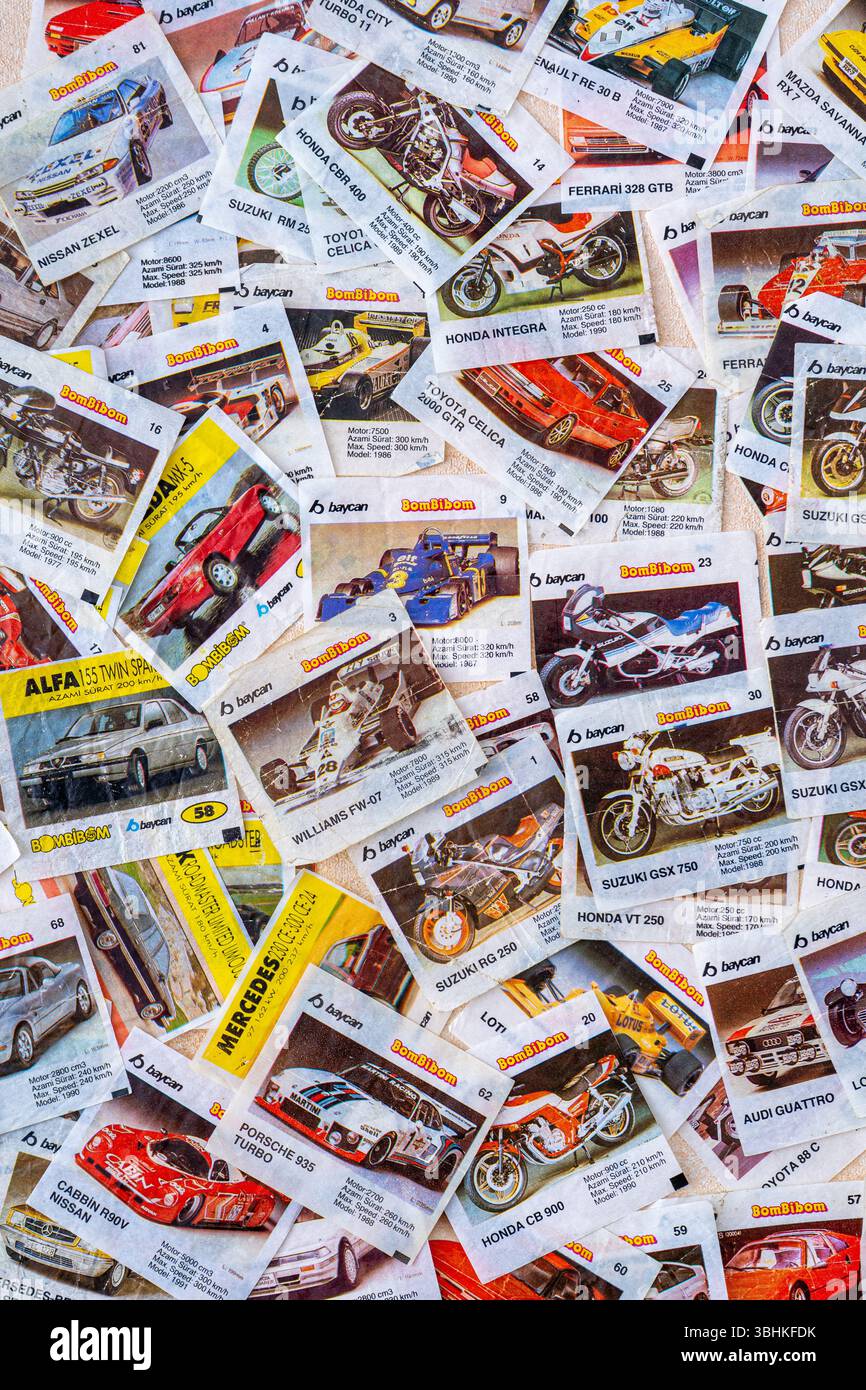 Inserts from chewing gum. Bombibom Turbo. Photos of old cars ...