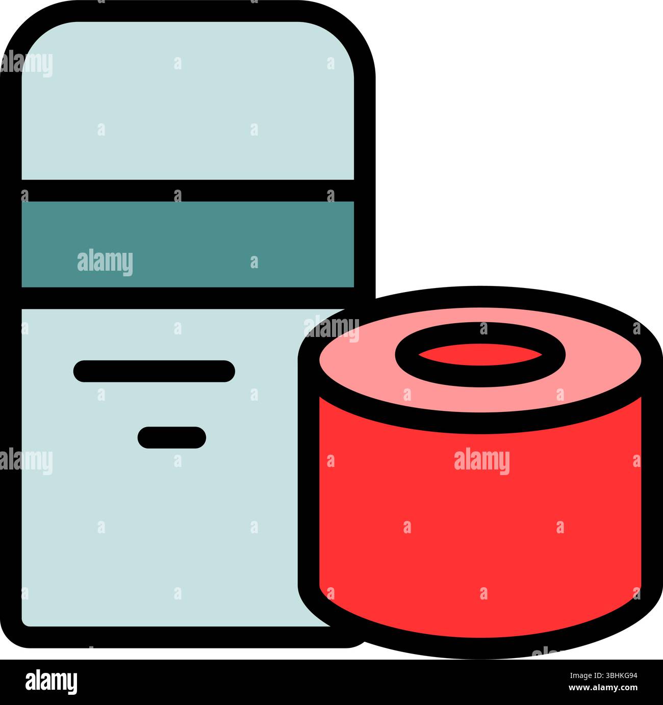 Elastic therapeutic tape. Kinesiology tape color icon. Muscles swelling ...