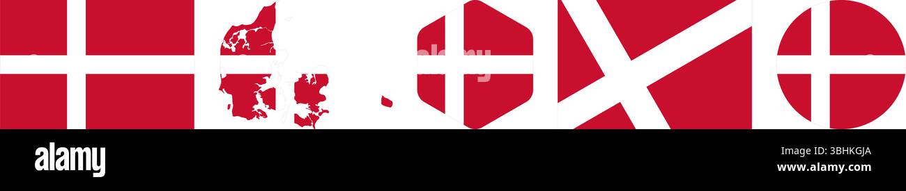 Denmark flag stickers icon set Stock Vector Image & Art - Alamy
