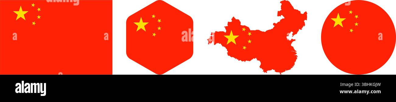China flag stickers icon set Stock Vector Image & Art - Alamy