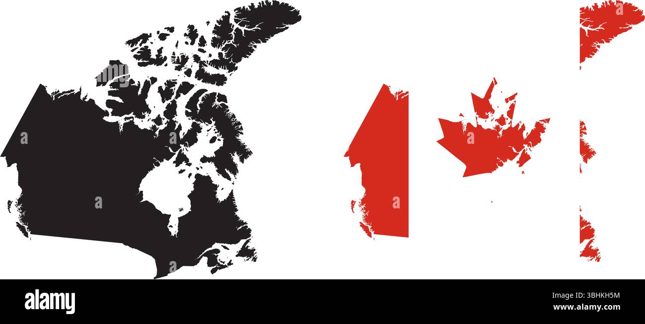 Canada printable map Cut Out Stock Images & Pictures - Alamy