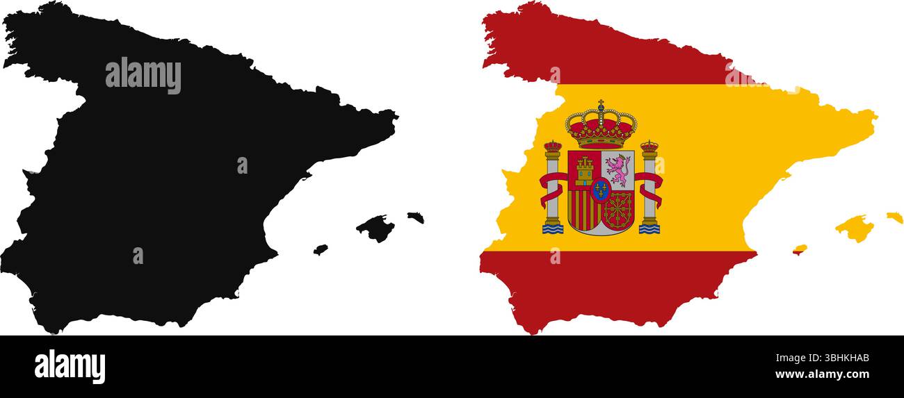 Spain flag map icon set Stock Vector Image & Art - Alamy