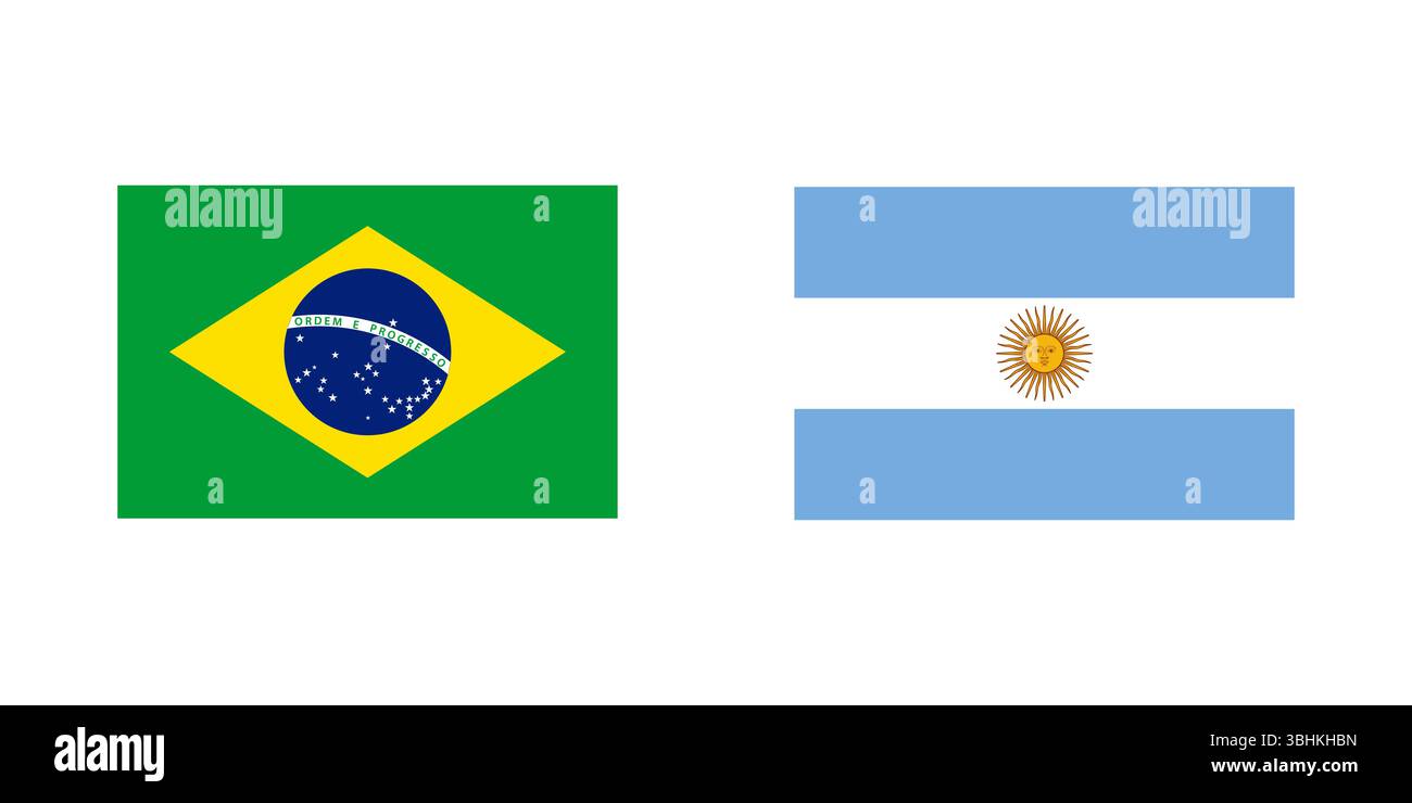 Brazil and Argentina flag icons Stock Vector Image & Art - Alamy