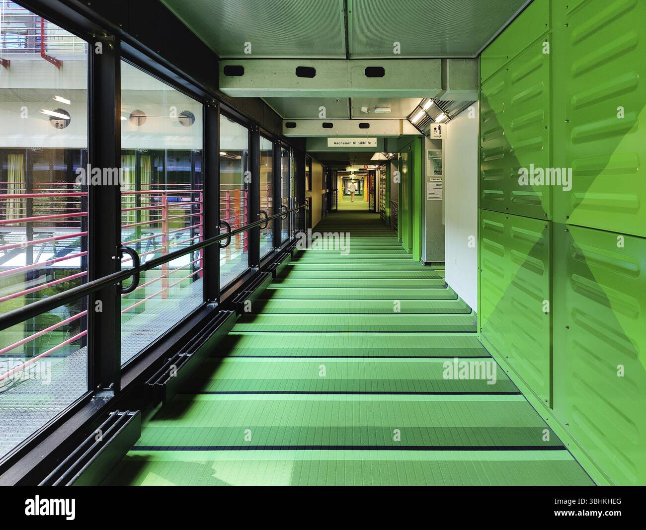 Listed RWTH Aachen University Hospital, interior photograph, high-tech ...