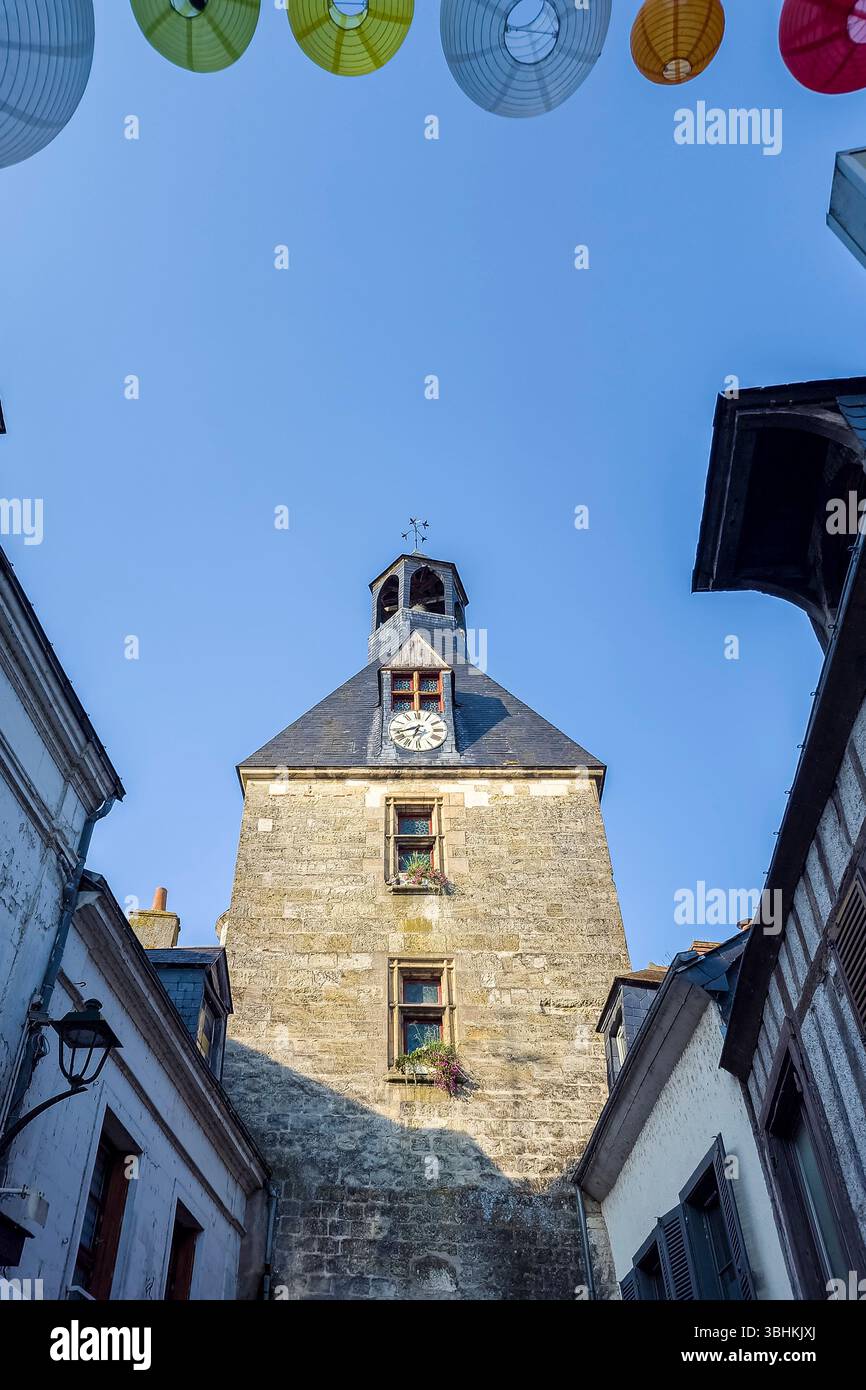 Medieval clock tower gate stands prominently in town center showcasing ...