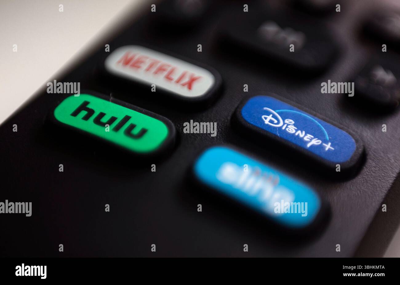 FILE - The logos for streaming services Netflix, Hulu, Disney Plus and ...