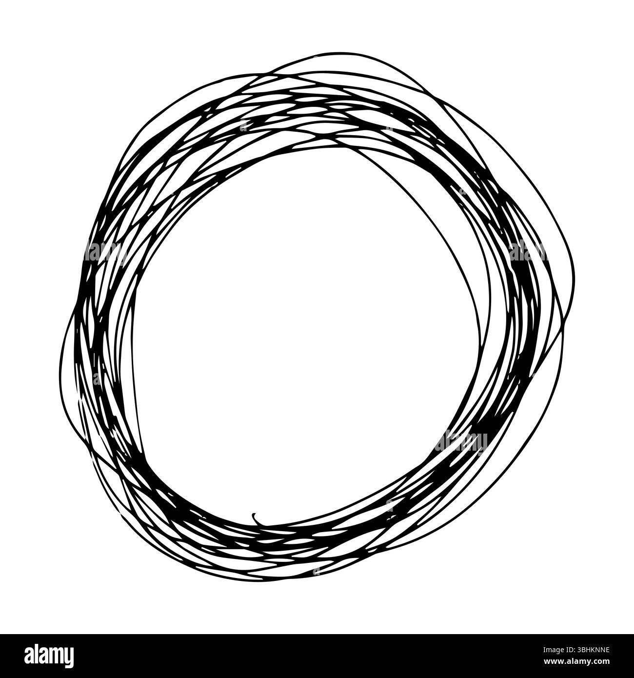 Sketch Hand drawn Ellipse Shape. Abstract Pencil Scribble Drawing ...