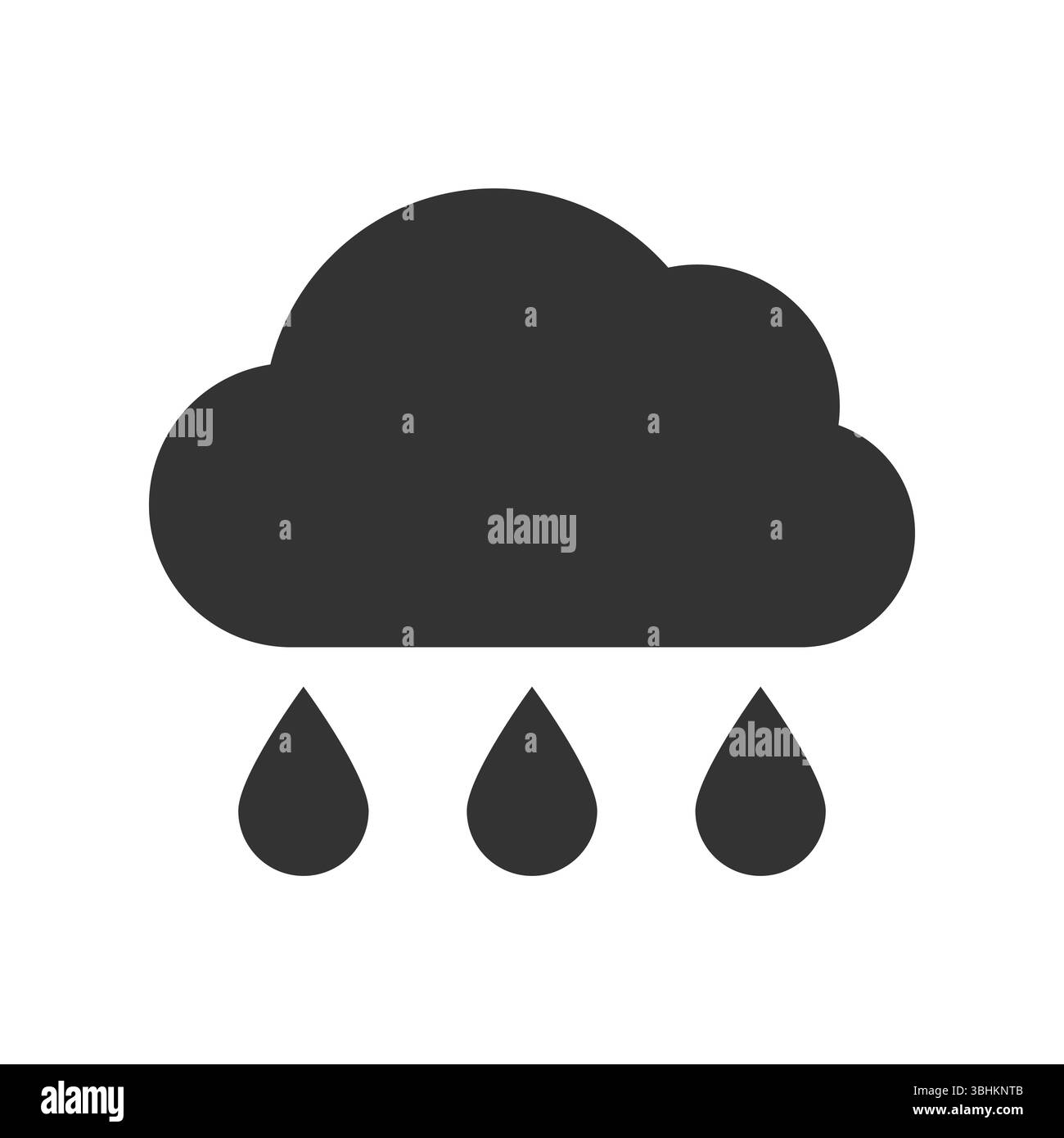 Cloud rain Icon. Dark weather icon on white background. Vector ...