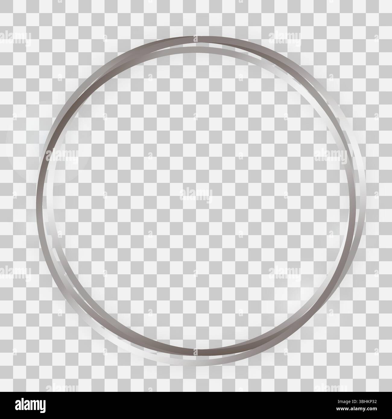 Triple silver shiny circle frame with glowing effects and shadows on ...