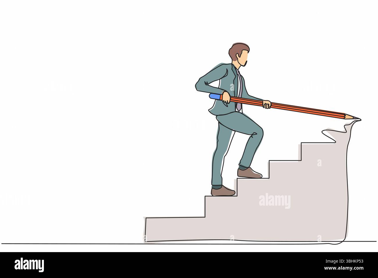 Continuous drawing stairs hi-res stock photography and images - Alamy