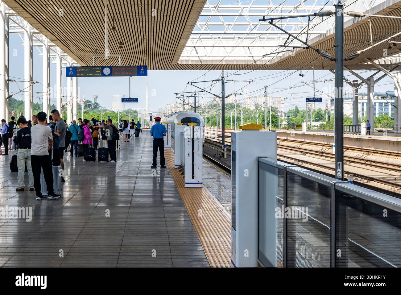 High speed bullet train at a station. Shaanxi Province, China Stock ...