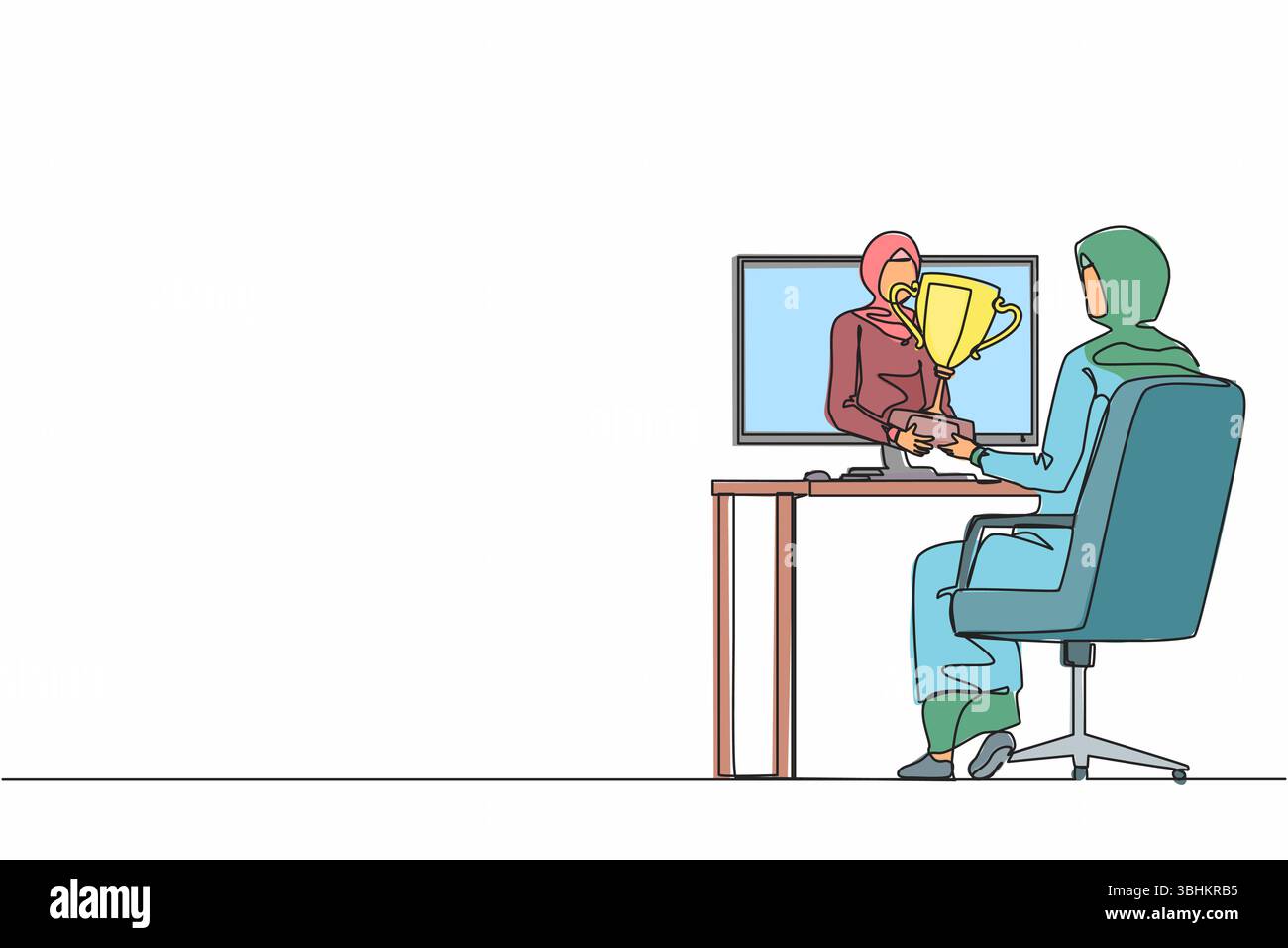 Woman office award cup Stock Vector Images - Alamy