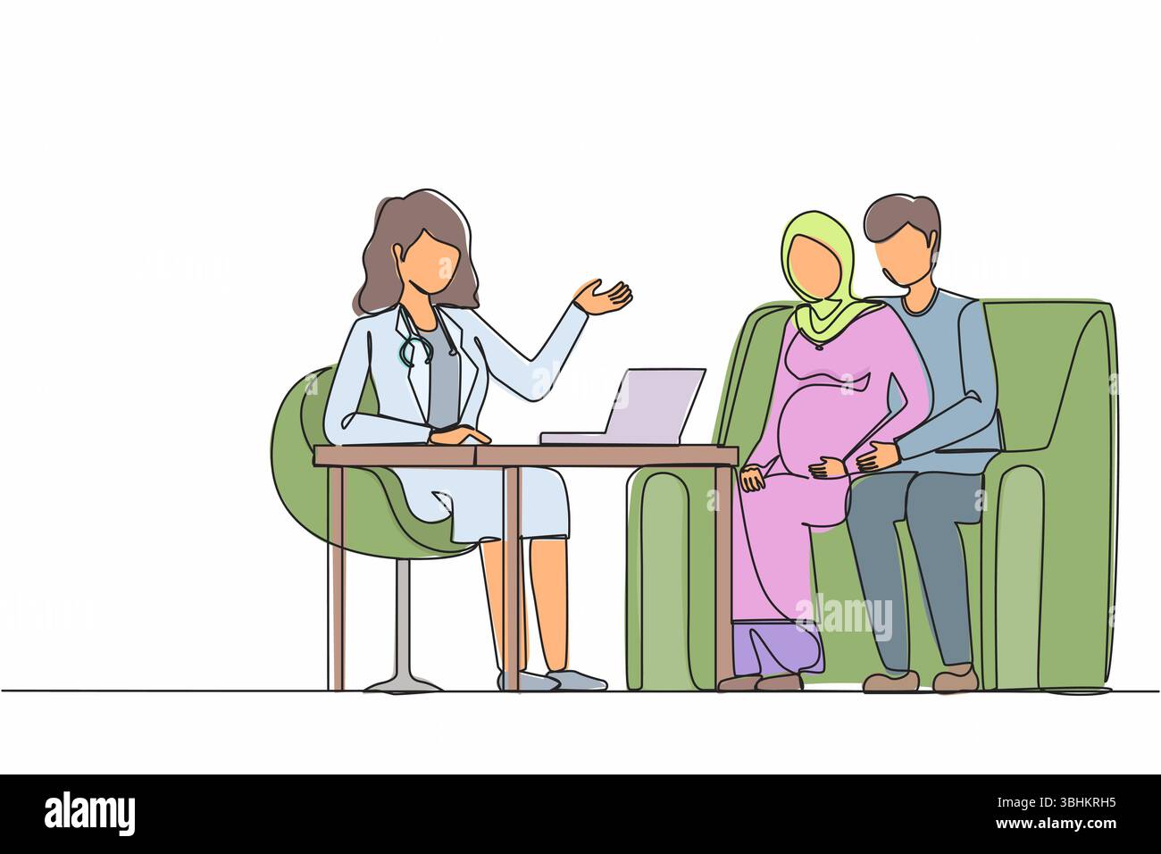 Arabic woman hijab talking Stock Vector Images - Alamy