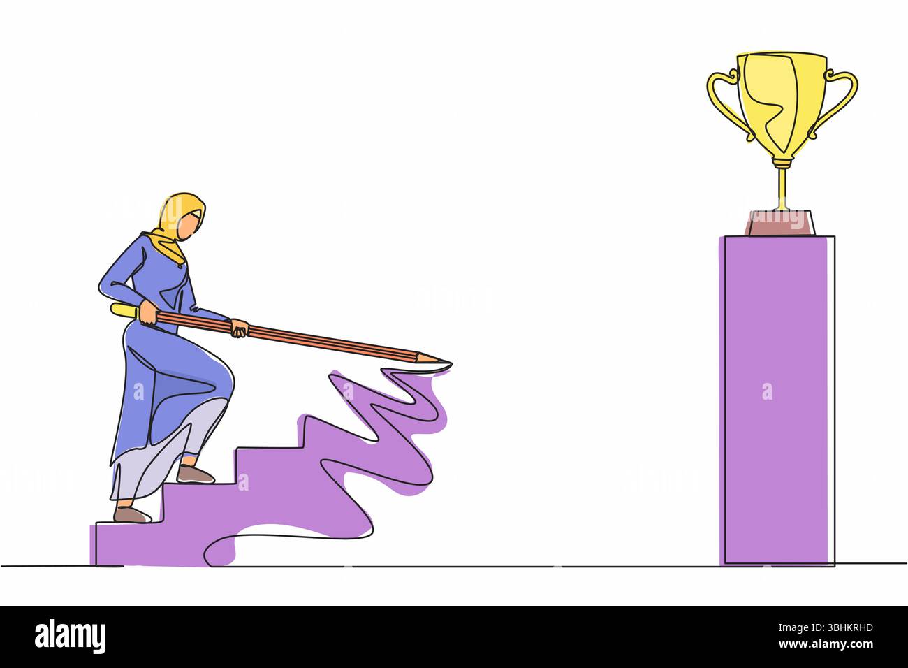 Continuous drawing stairs hi-res stock photography and images - Alamy