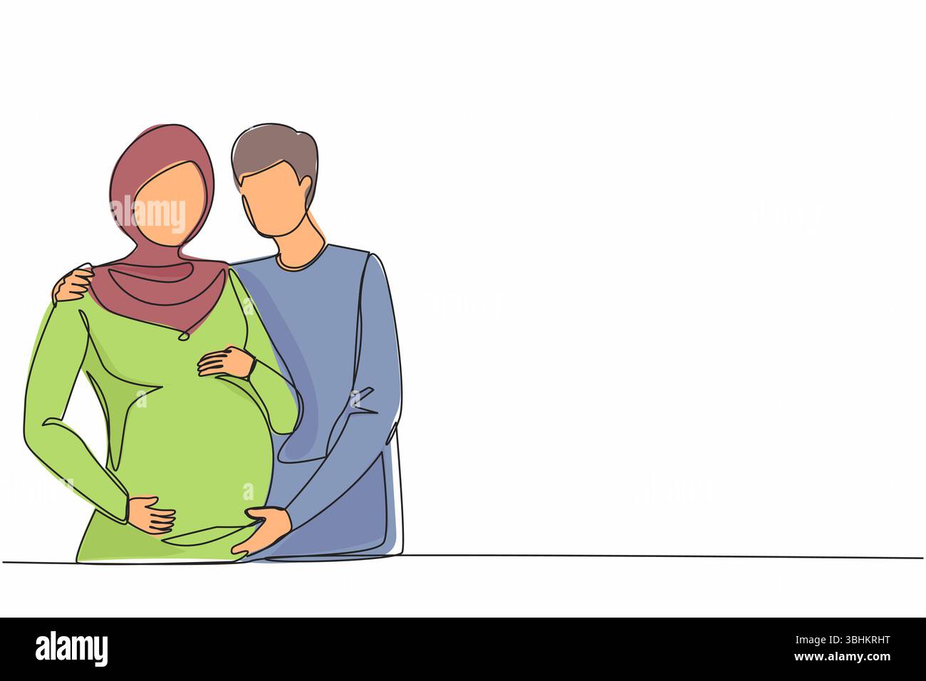 Pregnant woman silhouette and partner Stock Vector Images - Alamy