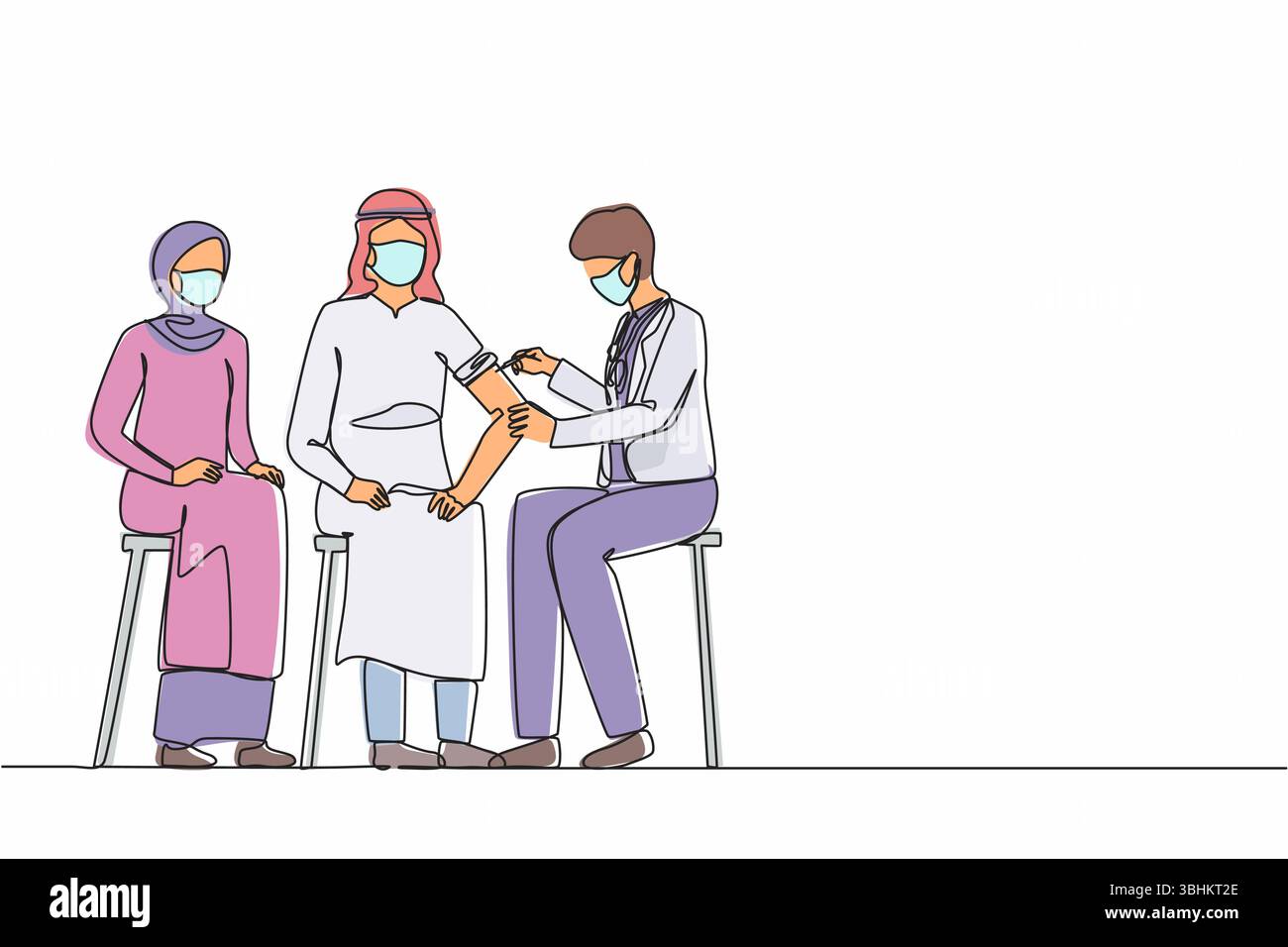 Arab doctor injection Stock Vector Images - Alamy