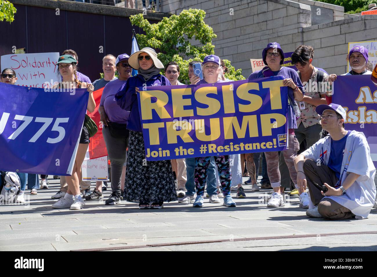 June 9, 2025, Seattle, Washington, USA: Protesters demonstrate outside ...