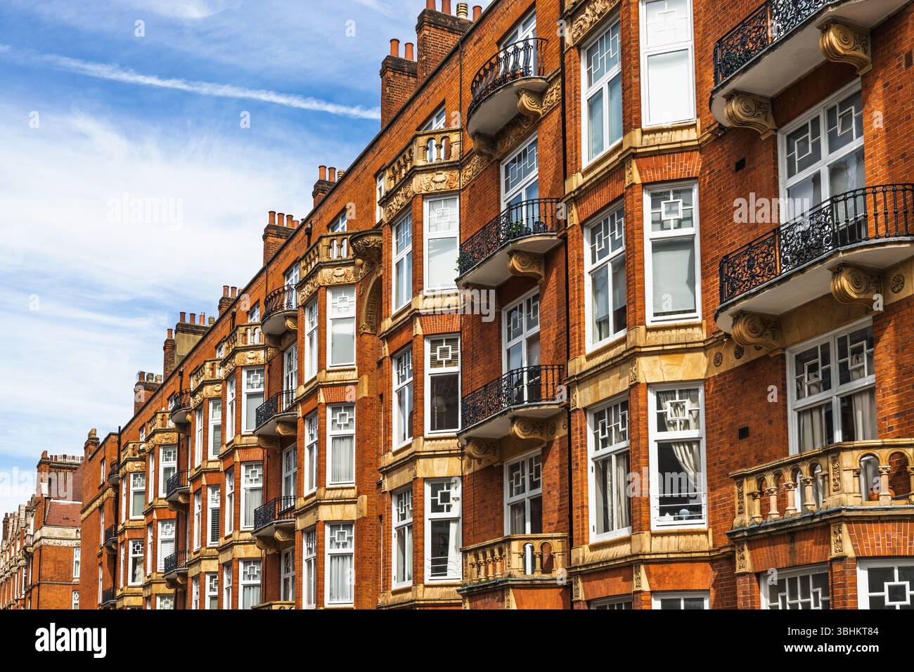Classic London Architecture Featuring Red Brick Facades and Ornate ...