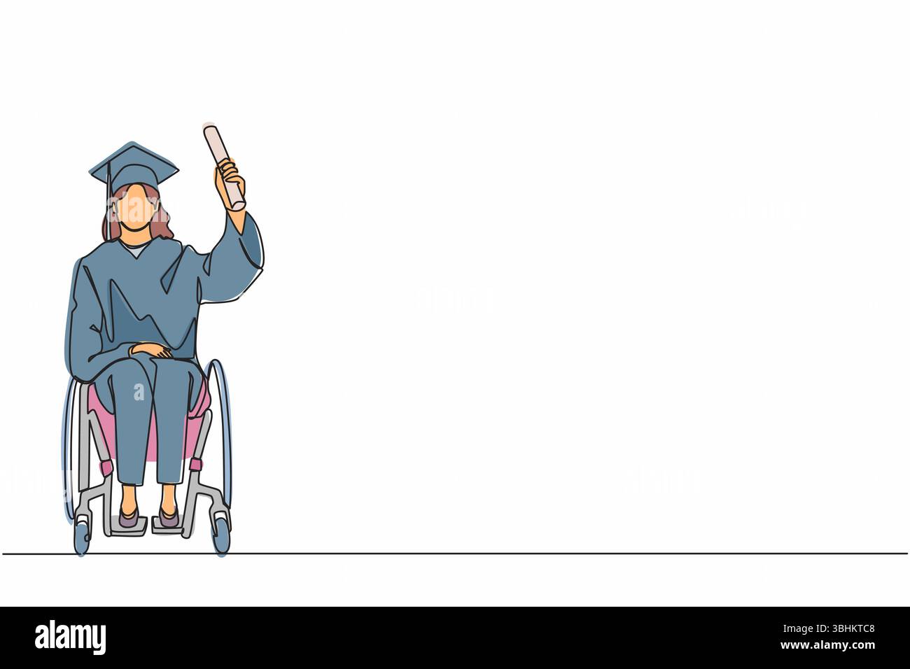 Graduation with person in wheelchair Stock Vector Images - Alamy