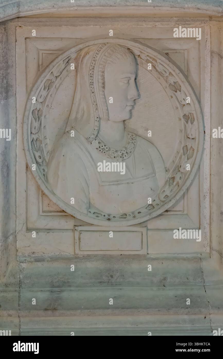 Ornate stone relief medallion displays intricate Renaissance sculptural ...