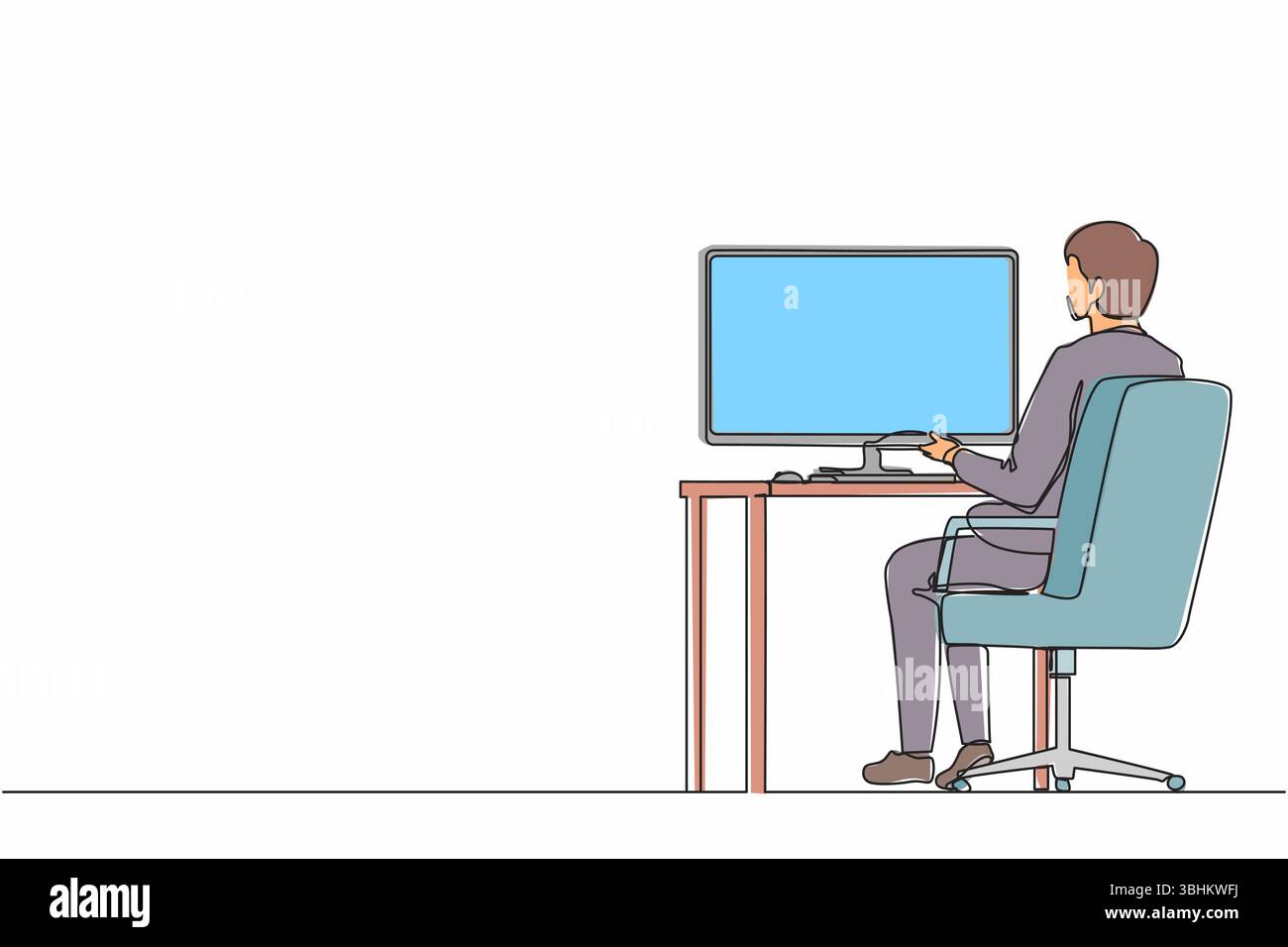 Sitting Behind Desk Silhouette Stock Vector Images Alamy