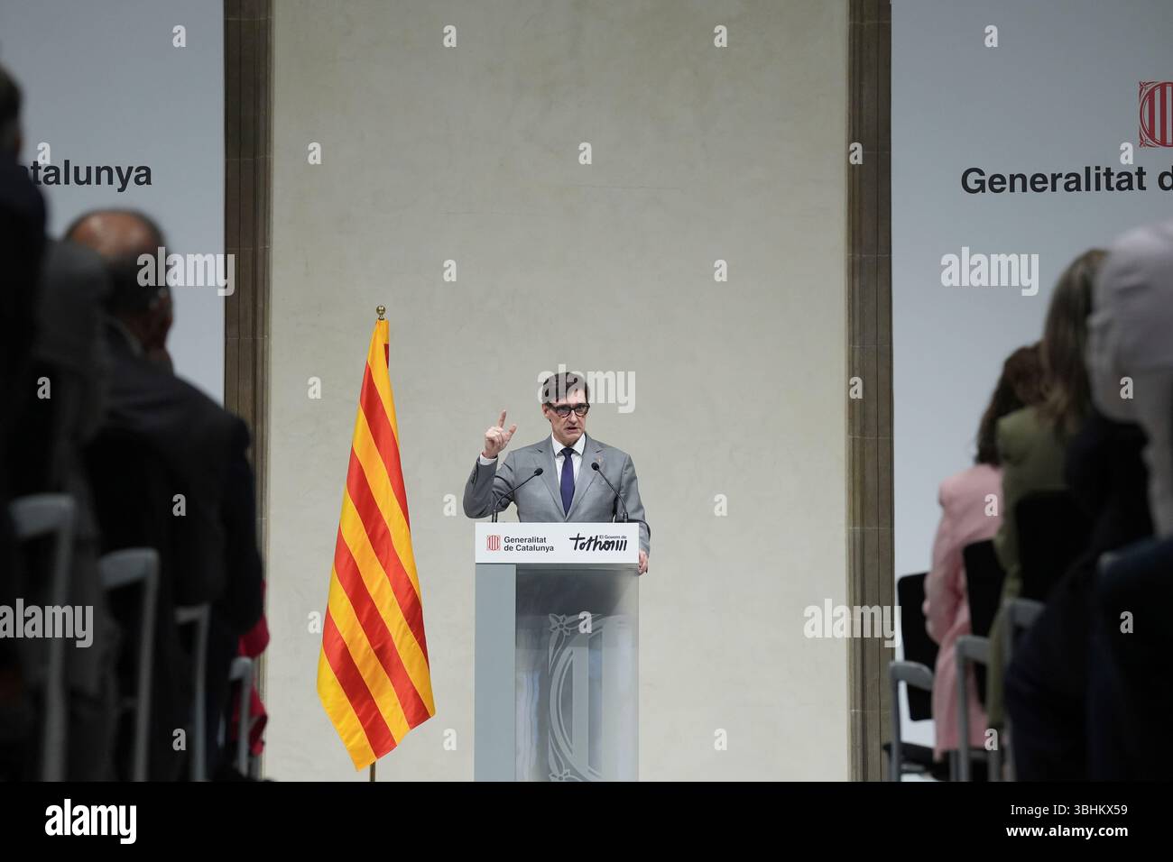 The President of the Generalitat Salvador Illa, receives the justices ...