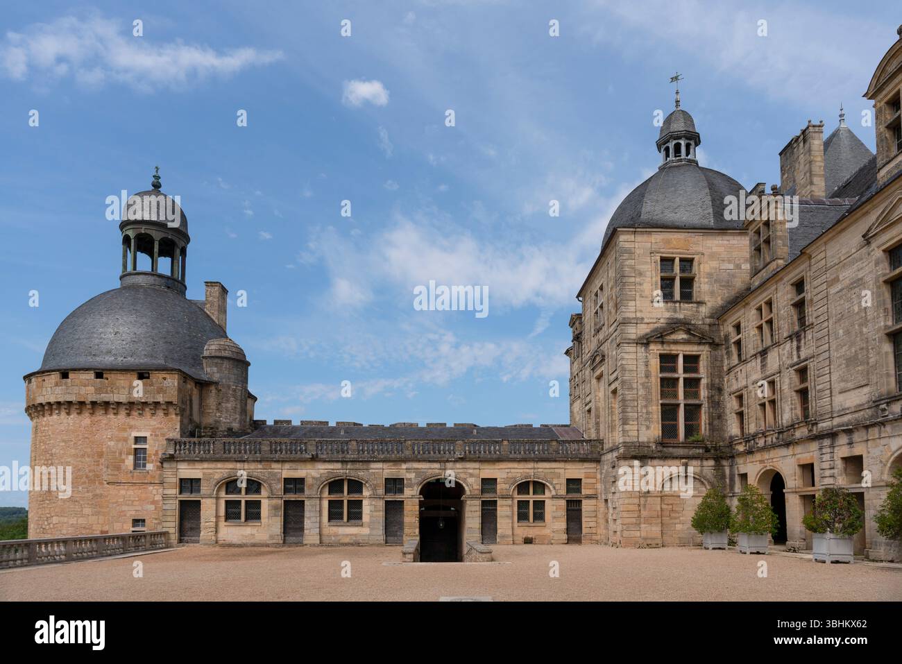 Classical castle facade with renaissance architecture featuring elegant ...