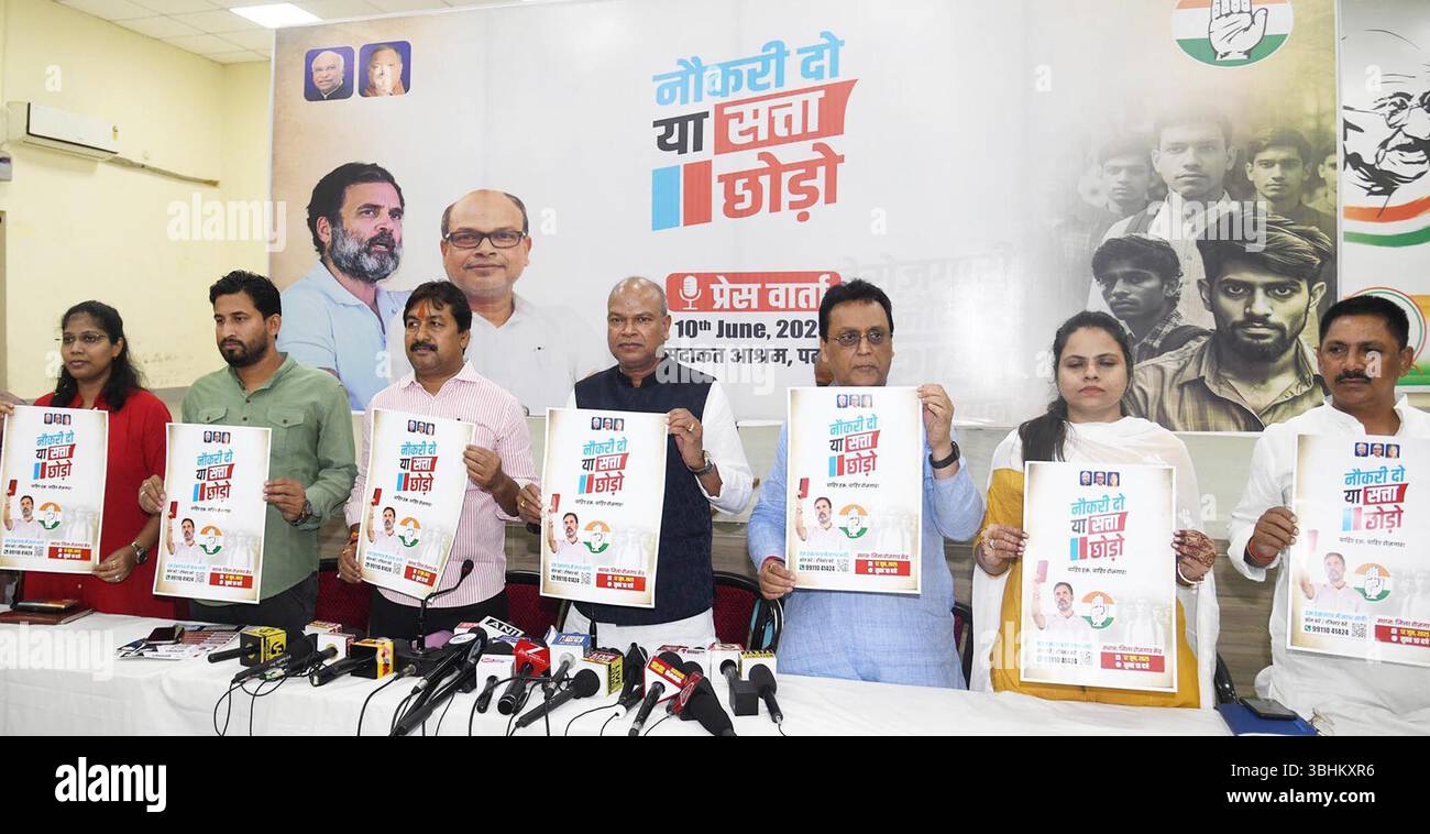 Patna, India. 10th June, 2025. PATNA, INDIA - JUNE 10: Bihar Congress ...