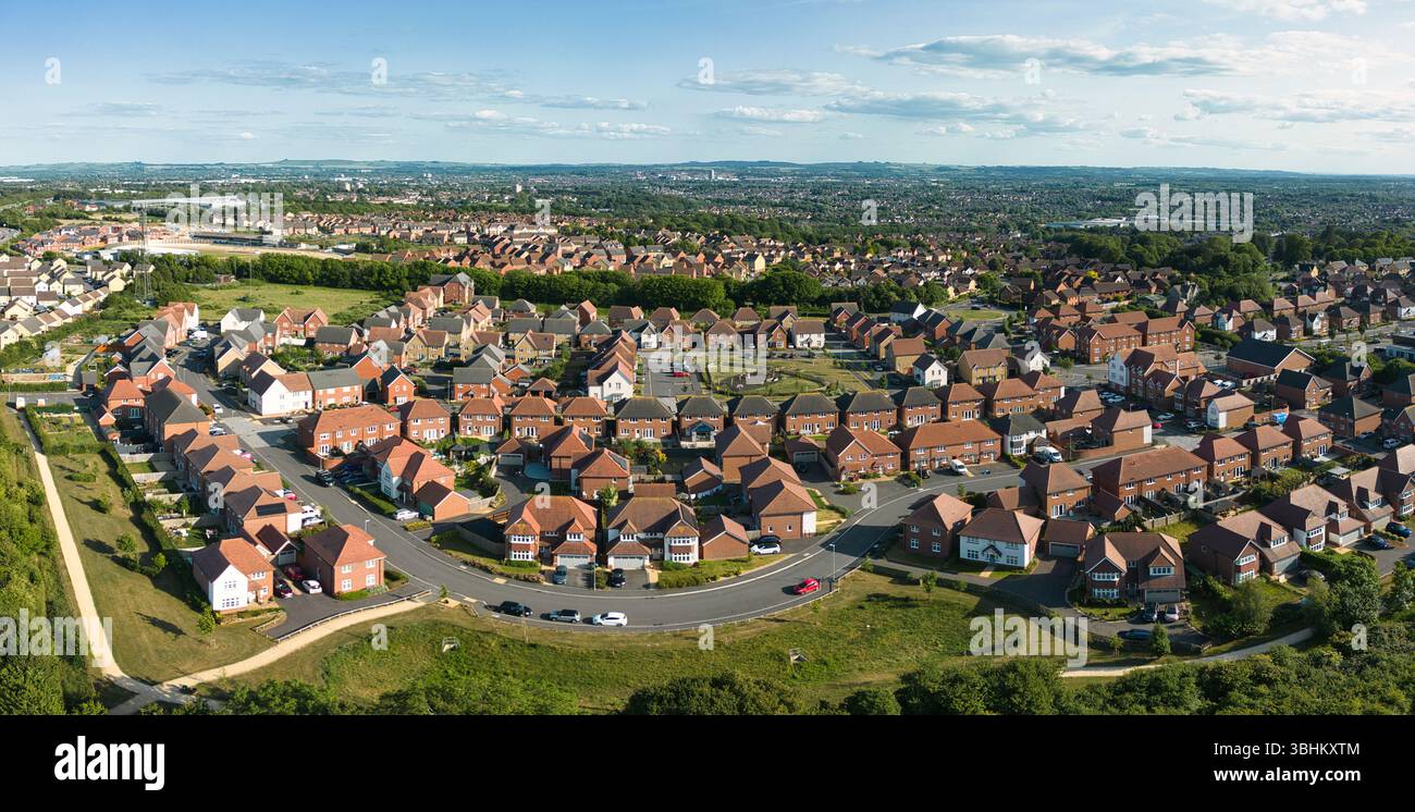Aerial view Blunsdon, Swindon housing estate, UK Stock Photo - Alamy
