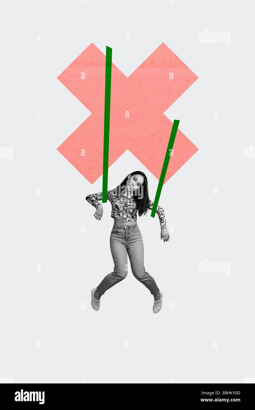 Sketch composite 3D photo collage trend of office worker manager hr ...