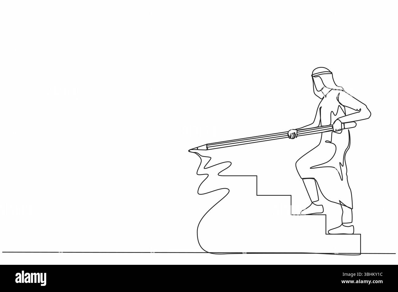 Continuous drawing stairs Black and White Stock Photos & Images - Alamy
