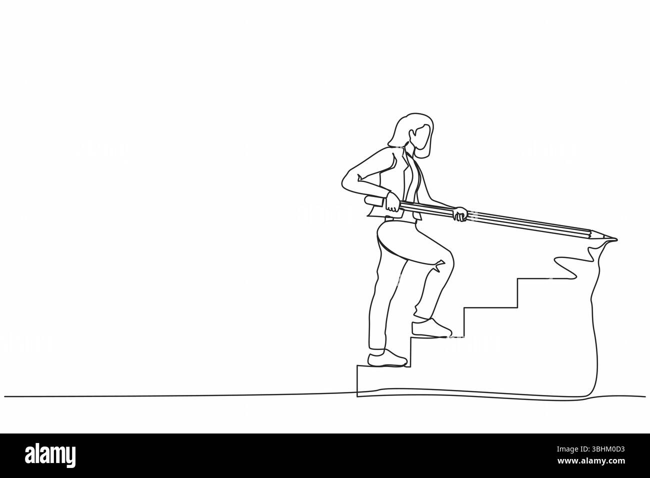 Continuous drawing stairs Black and White Stock Photos & Images - Alamy