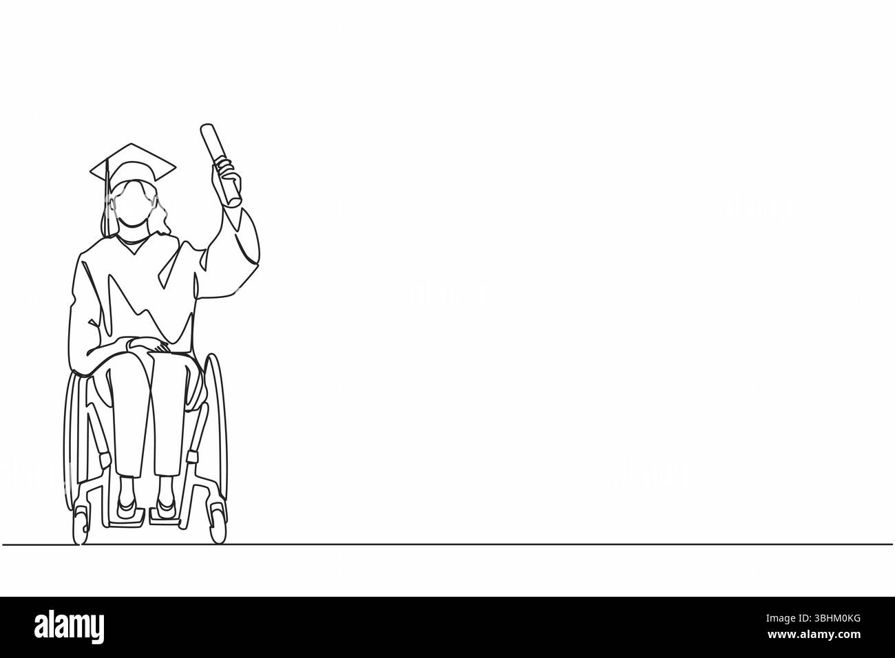Single continuous line drawing inclusive affordable education. Graduate ...