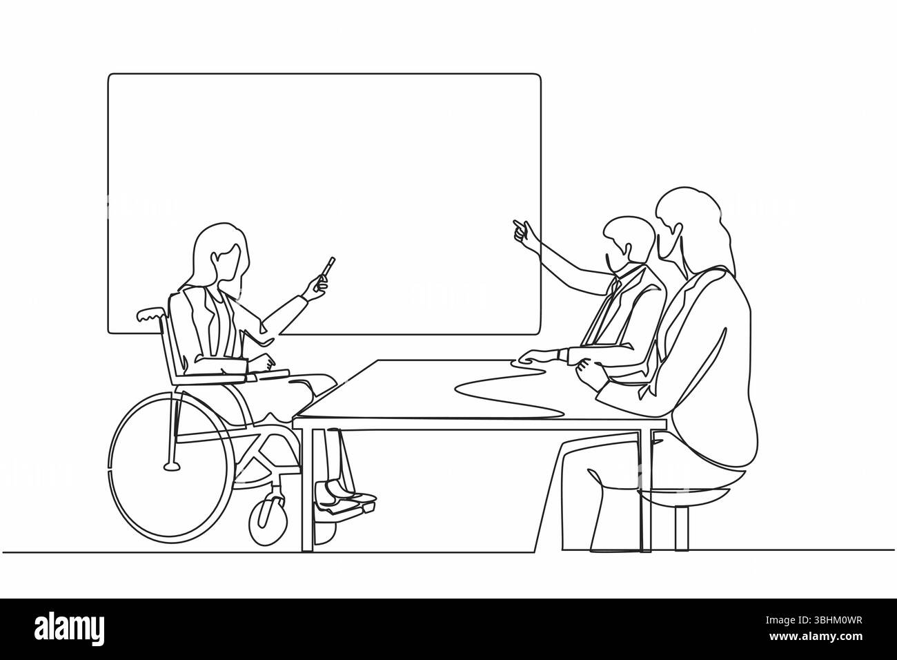 Woman presenting colleagues Black and White Stock Photos & Images - Alamy