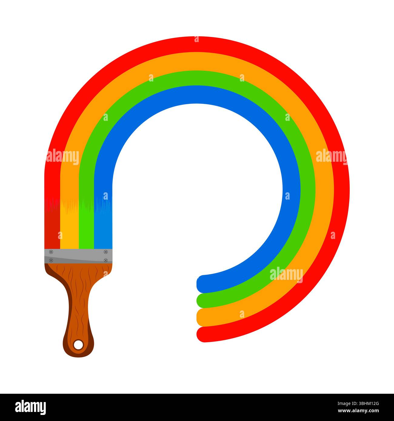 Painted Rainbow Brush Stroke Vector Illustration. This vibrant ...