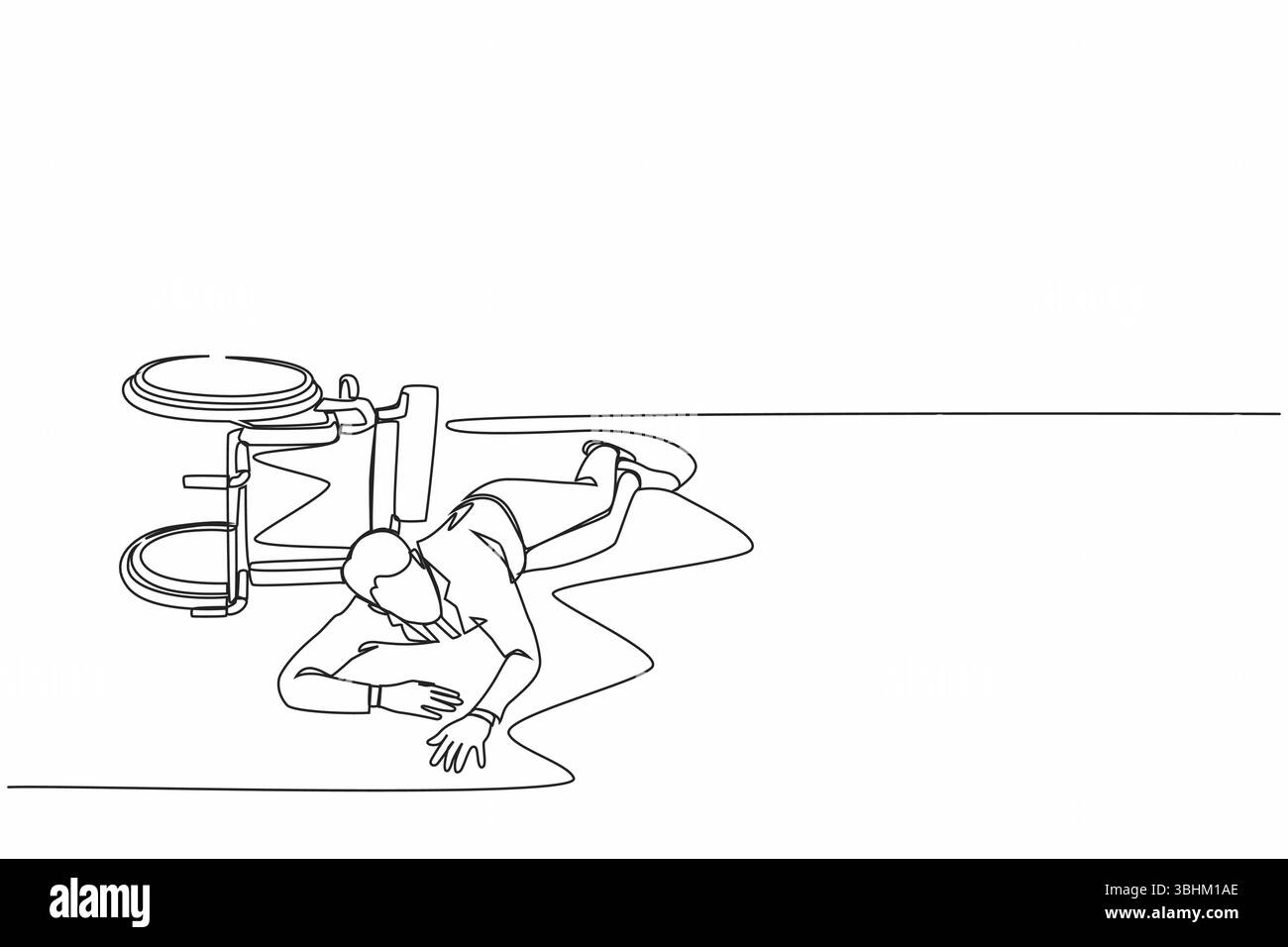 Man falling off chair Black and White Stock Photos & Images - Alamy