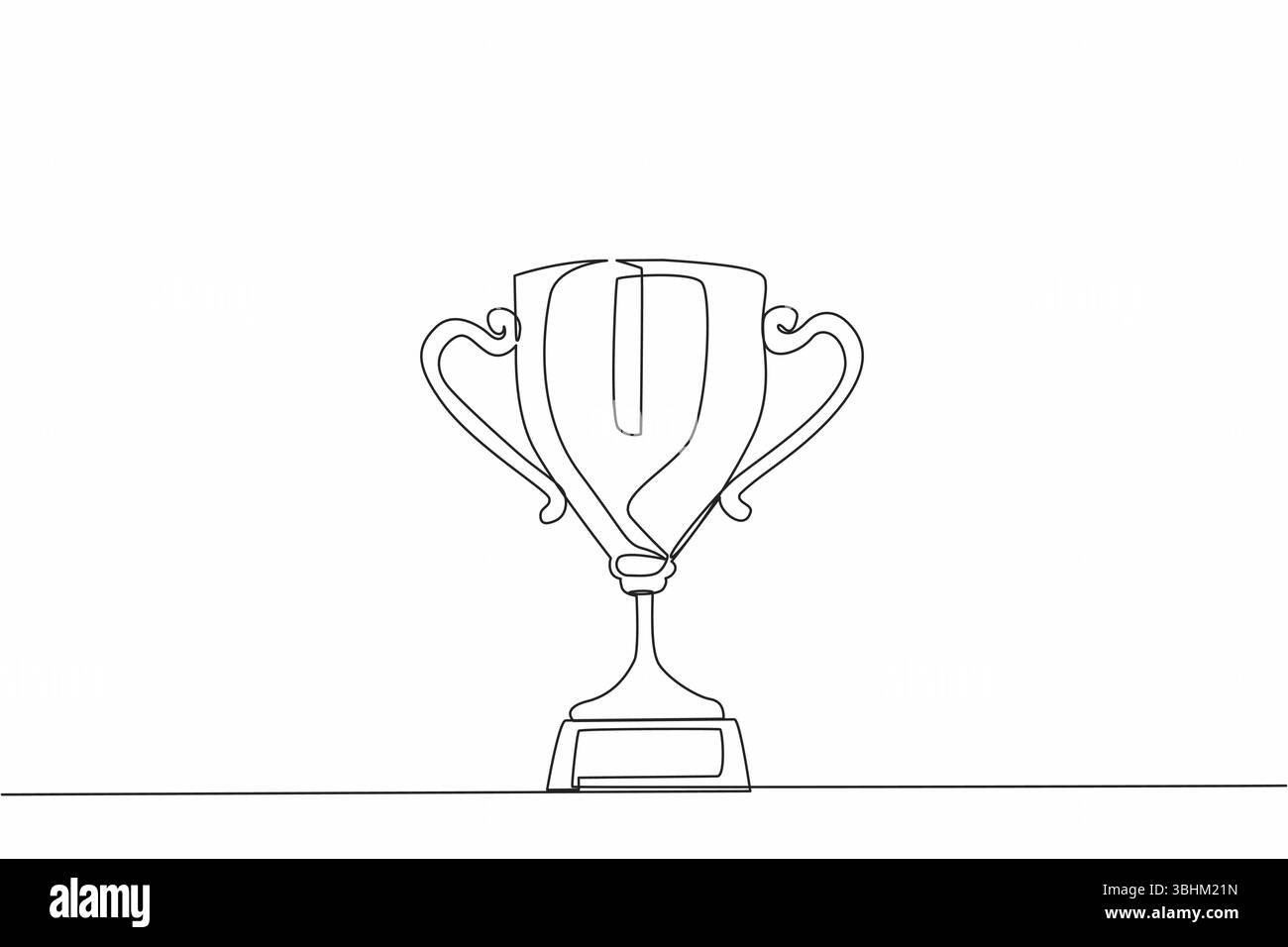 Single continuous line drawing trophy cup. Champion trophy, sketch cup ...