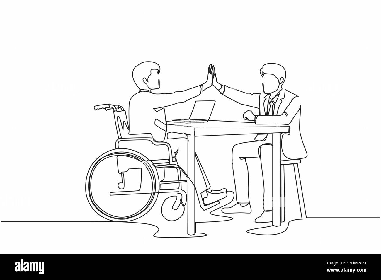 Worker in wheelchair Black and White Stock Photos & Images - Alamy