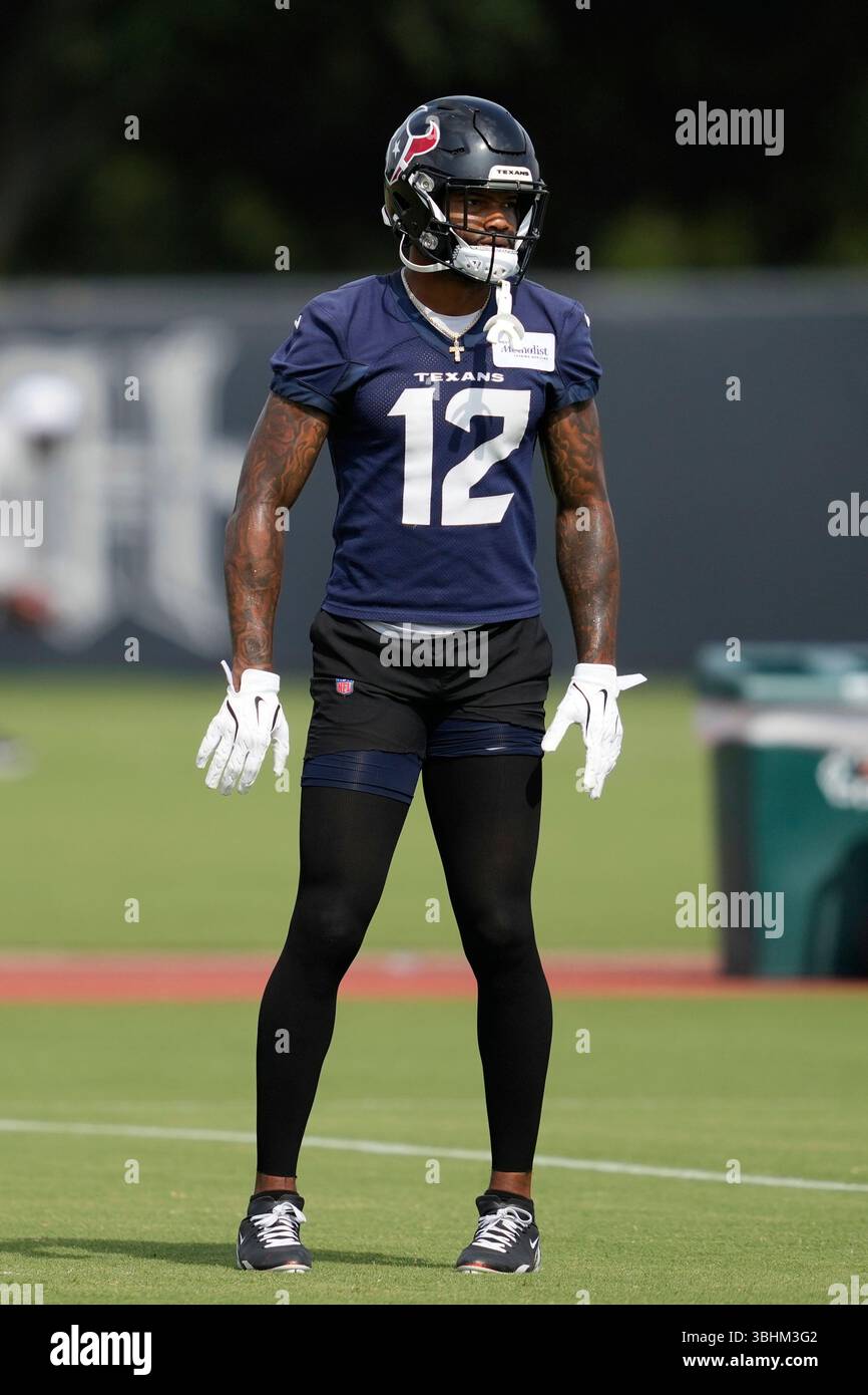 Houston Texans wide receiver Nico Collins works out during an NFL ...