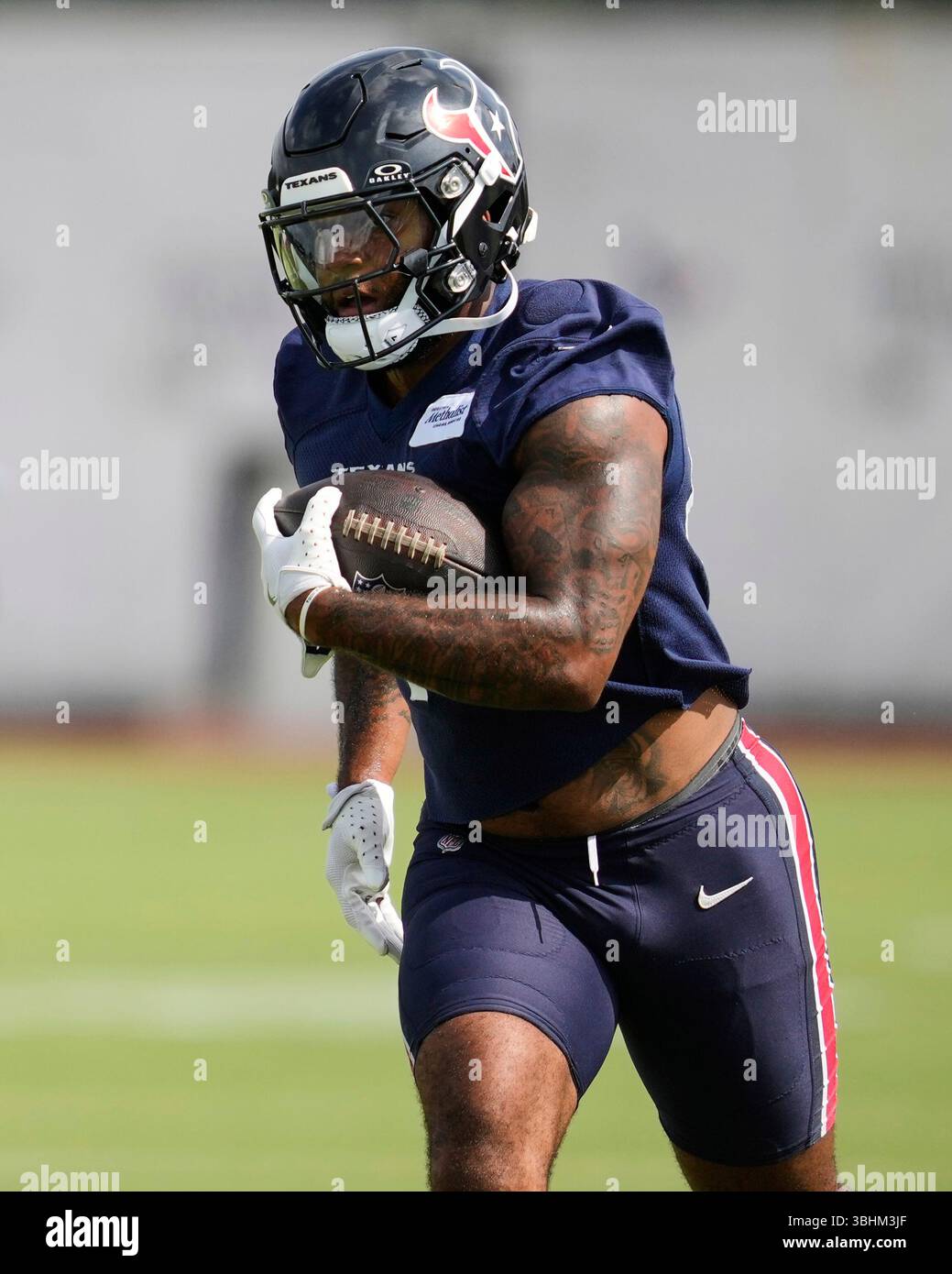 Houston Texans running back British Brooks (44) works out during an NFL ...