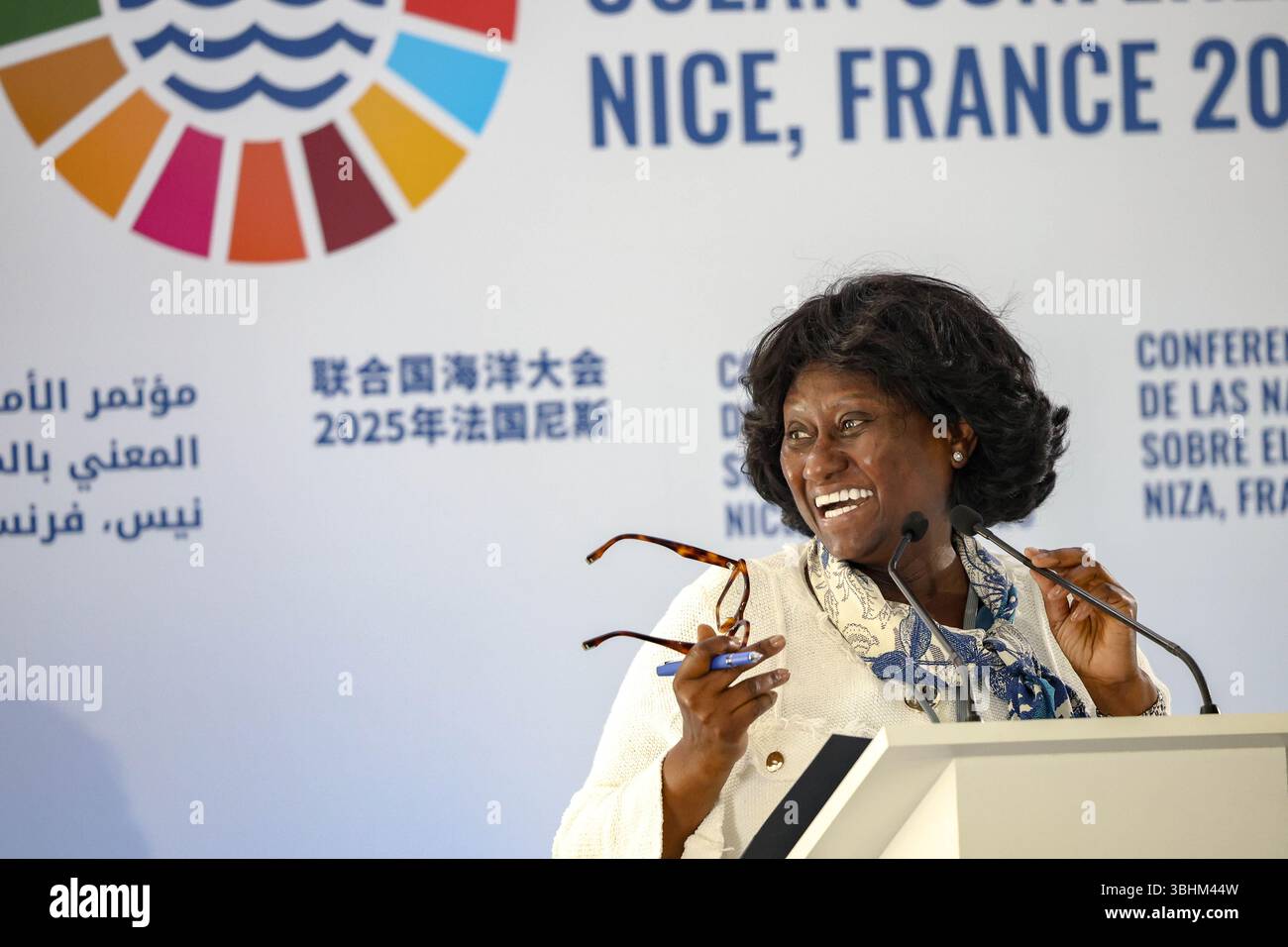 Nice, France, France. 10th June, 2025. ALITIA BAINIVALU, Minister of ...