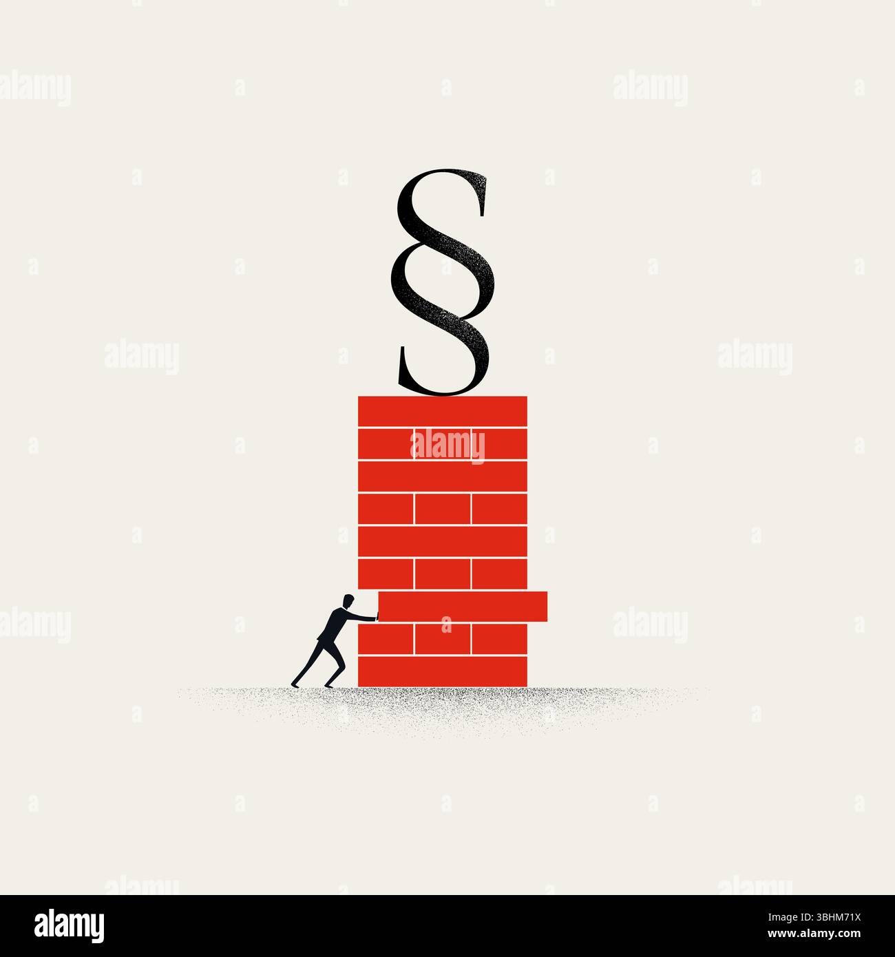 Undermine rule of law vector concept. Man pushing building block out of ...