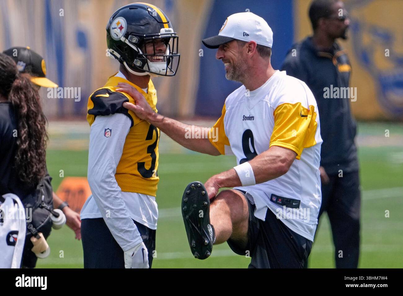 Pittsburgh Steelers quarterback Aaron Rodgers, right, and safety ...