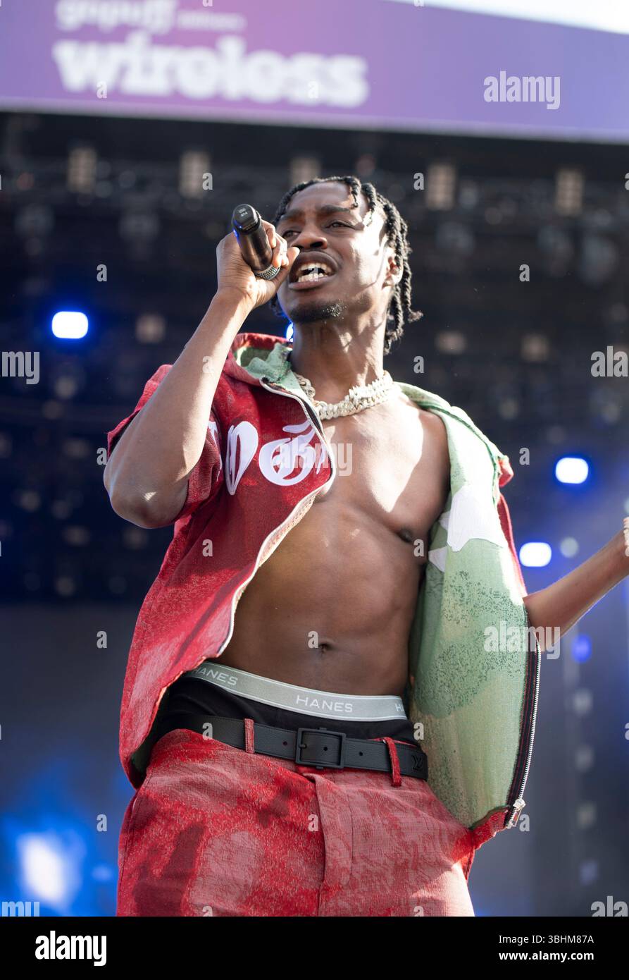 lil Tjay preforming at Wireless Festival, Finsbury Park, London UK 2023 ...