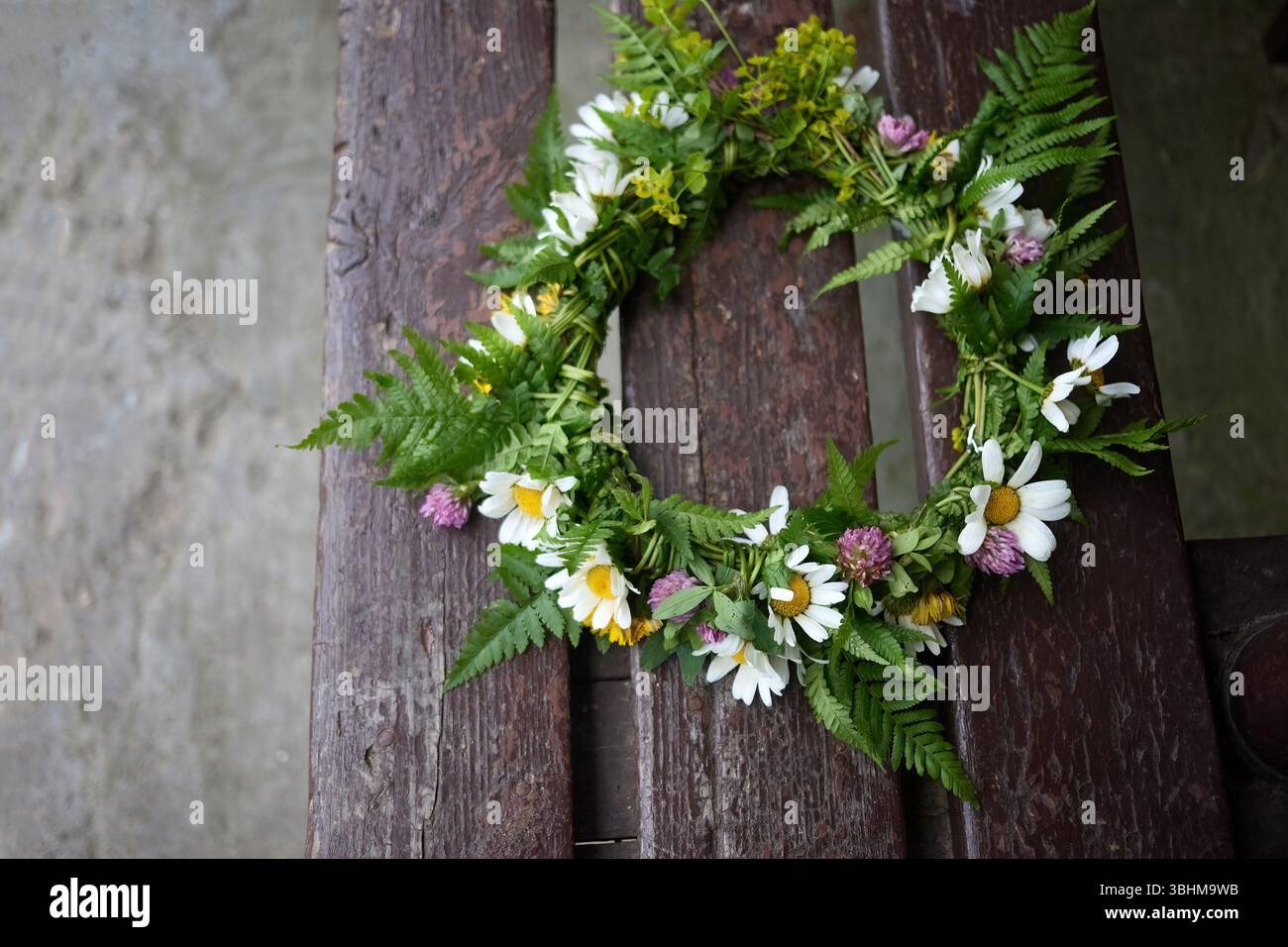 Summer Solstice Day, Midsummer night. Wildflower wreath. Ligo, Ivan ...