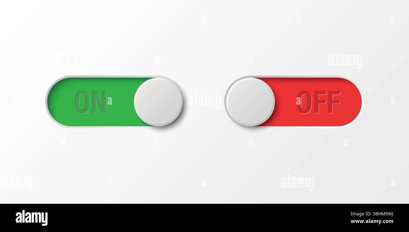 Toggle Switch Vector Set. Realistic Toggle Switch Vector Illustration ...