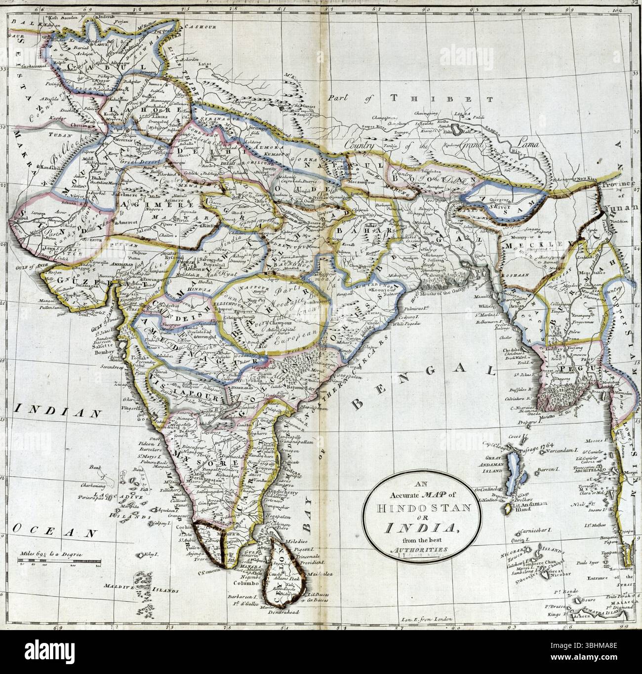 Map of india with cities and regions hi-res stock photography and ...