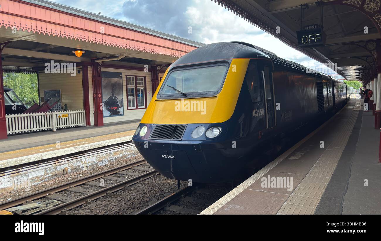 ScotRail passenger trains at Aviemore station, showcasing modern travel ...