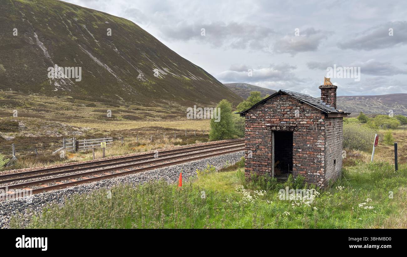 Drumochter Pass, capturing the UK rail network’s summit and rugged ...