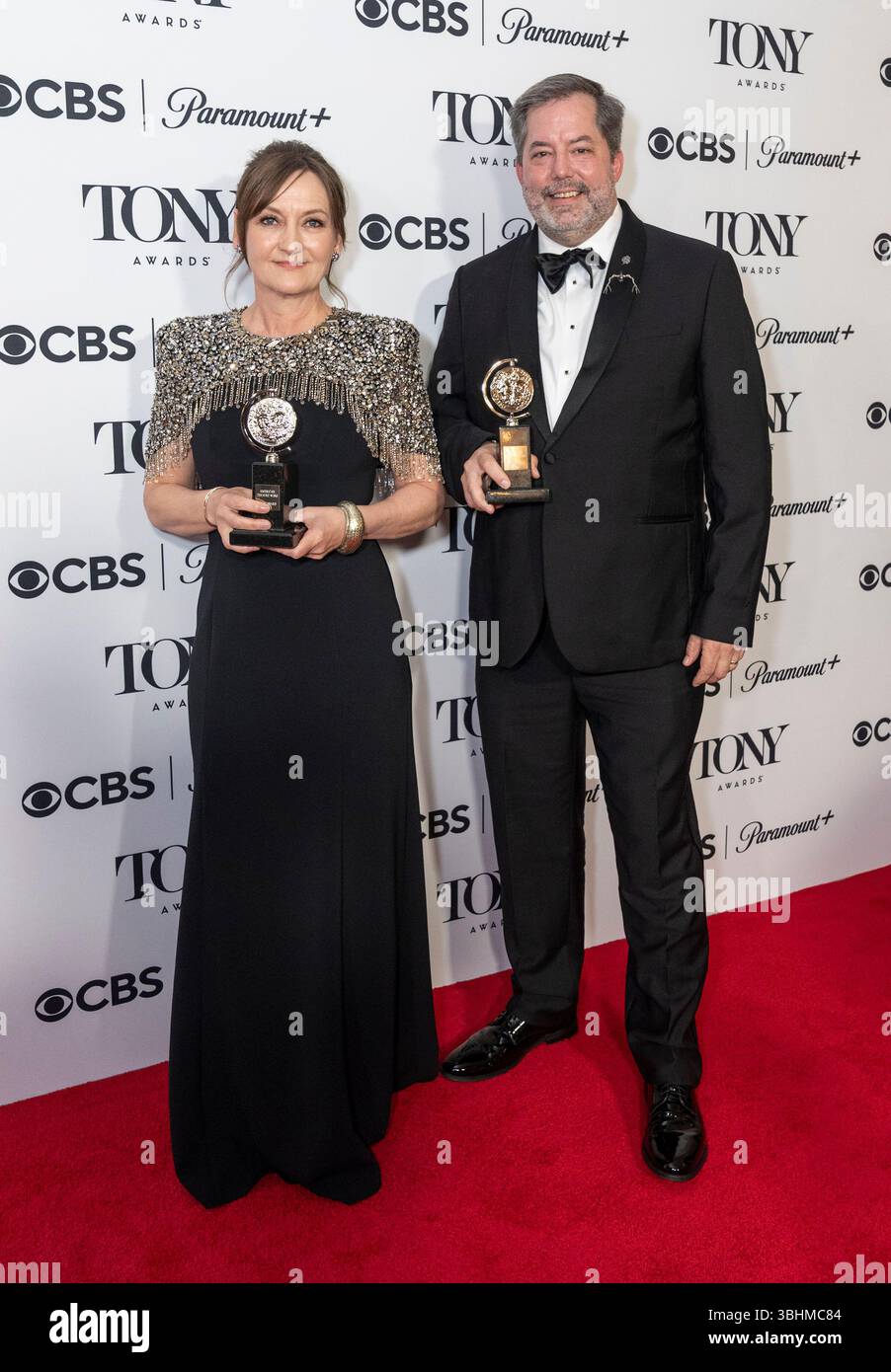 Miriam Buether and Benjamin Pearcy pose with the Best Scenic Design of ...